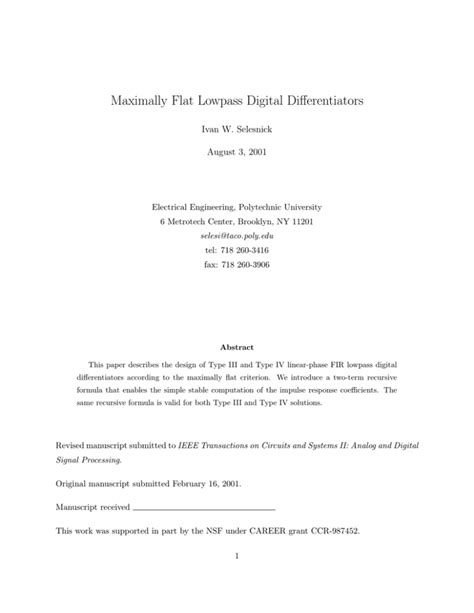 Maximally Flat Lowpass Digital Differentiators