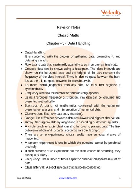 Data Handling Class 8 Notes CBSE Maths Chapter 5 PDF