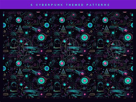Digital Cyberpunk Pattern Instant Download Cyberpunk Printable Neon