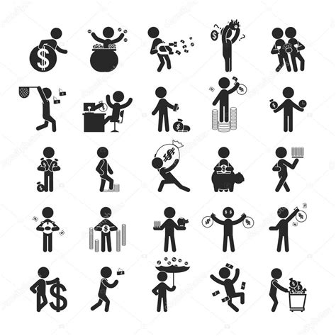 사업 투자 인간 픽토그램 아이콘의 집합 Stock Vector By ©ratch0013 88031224