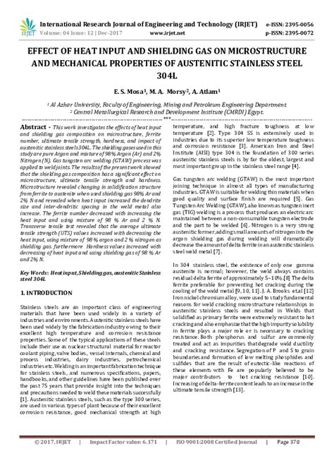 pdf effect of heat input and shielding gas on microstructure and