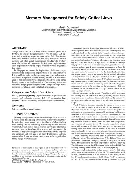 Pdf Memory Management For Safety Critical Java