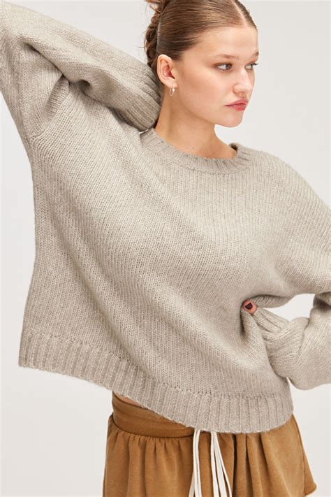 Chunky Knit Oversized Sweater Ecru Monki