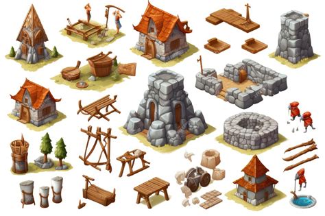 Premium Photo Cartoon Illustration Isometric Game Assets For Map