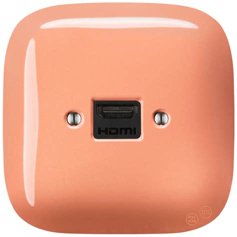 Square Porcelain Hdmi Wall Socket Salmon Dyke And Dean