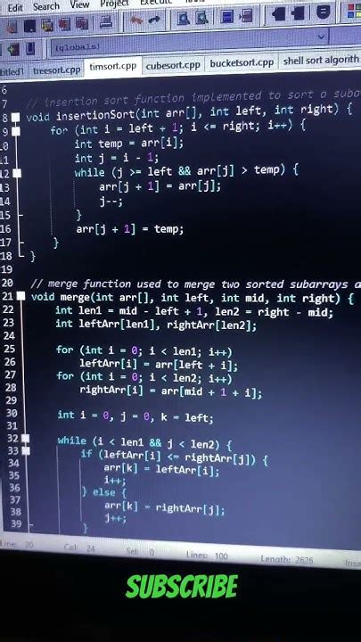 Tim Sort In C Coding Codelife Codinglife Computerprogramming