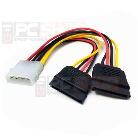 Cabo Conversor Adaptador Sata X Molex Ide De Força 1x Molex Para 2x Sata Hd Ssd Dvd Shopee Brasil