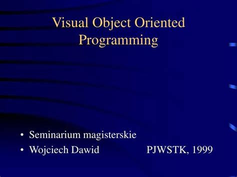 Ppt Visual Object Oriented Programming Powerpoint Presentation Free