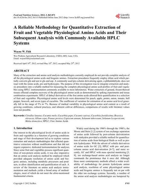 Pdf A Reliable Methodology For Quantitative Extraction Of Fruit And
