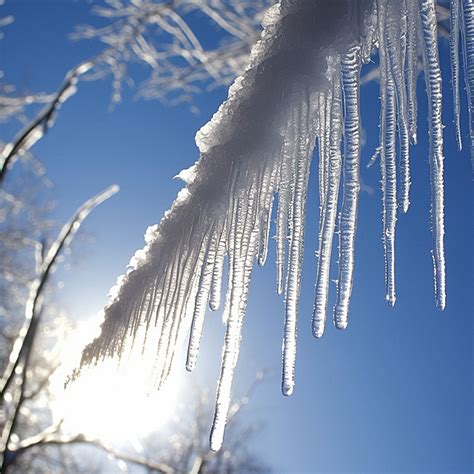 푸른 하늘을 배경으로 기둥에 매달려 있는 고드름 몇 개 겨울 계절 고드름 배경 일러스트 및 사진 무료 다운로드 Pngtree