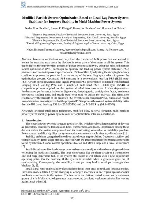 pdf modified particle swarm optimization based on lead lag dokumen tips
