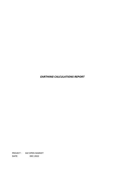 Volume 5 Earthing Calculations Report Rev 01 Pdf Electrical