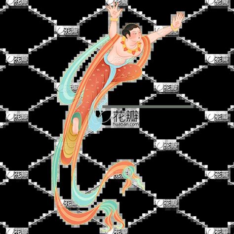 高质量人物插画 国潮细线白描素材 花瓣网