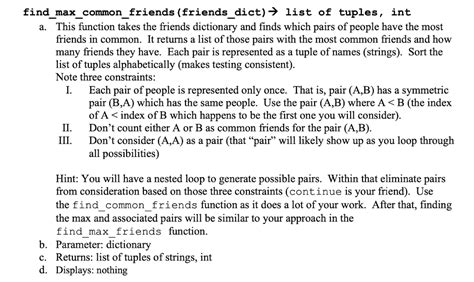Solved USING PYTHON Using This Find Common Friends Chegg