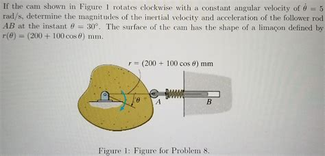 Solved If The Cam Shown In Figure 1 Rotates Clockwise With A