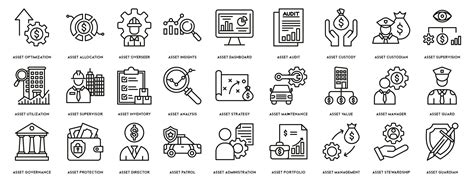 Asset Management Icon Set Contains Such Icons As Audit Investment