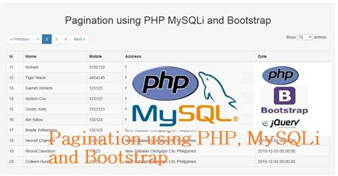 Pagination Using Php Mysqli And Bootstrap Tutorial101