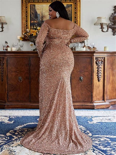 Missord Plus Size Bow Knot Split Formal Dress Online Sale Evening