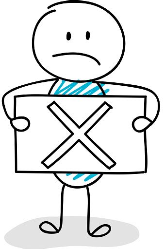 비즈니스 이미지 개념재미 Stickman X 마크 아이콘으로 보드를 들고 벡터입니다 개념에 대한 스톡 벡터 아트 및 기타 이미지 개념 개발 기업 비즈니스 Istock