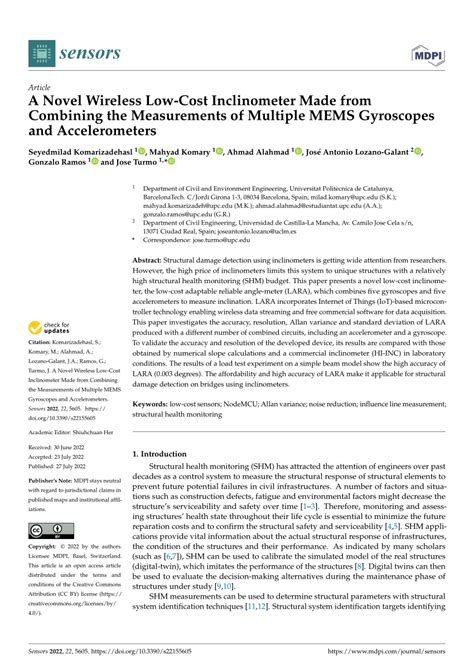 pdf a novel wireless low cost inclinometer made from combining the measurements of multiple