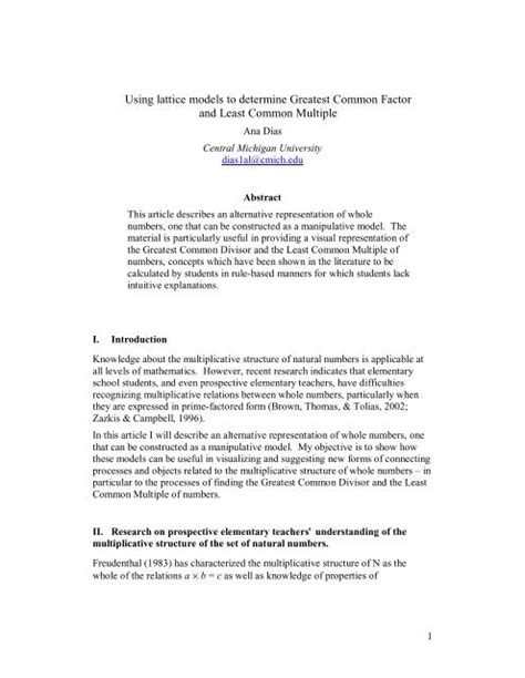 Using Lattice Models To Determine Greatest Common Factor And
