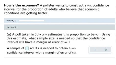 solved how s the economy a pollster wants to construct a