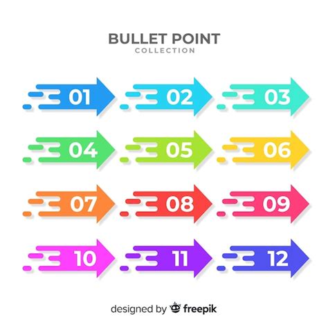 Premium Vector Flat Arrow Bullet Point Collection