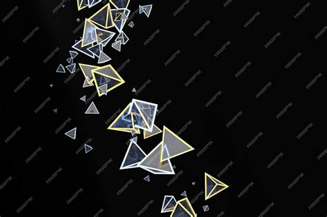 Premium Photo 3d Rendering Glowing Triangle Cube With Dark Background