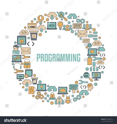 coding programming concept software development computer 스톡 벡터 로열티 프리