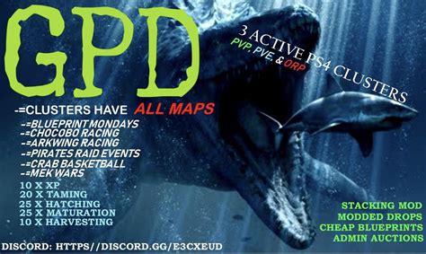 Ps4 Server Gpd Clusters Pvp Pve And Orp All Maps Rarkservers