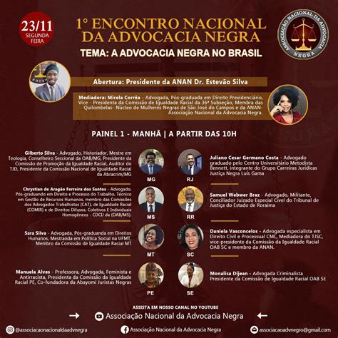 1º Encontro Nacional Da Advocacia Negra Associação Nacional Da