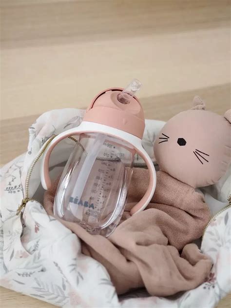 Jual Mothercare Beaba Straw Cup 300ml Windy Pink Gelas Botol Minum