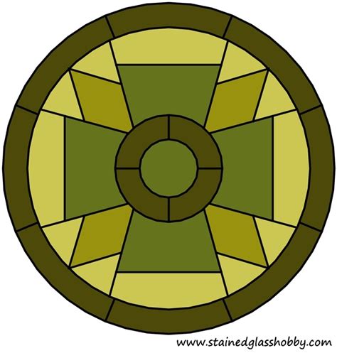 Cross Stained Glass Round Panel Pattern