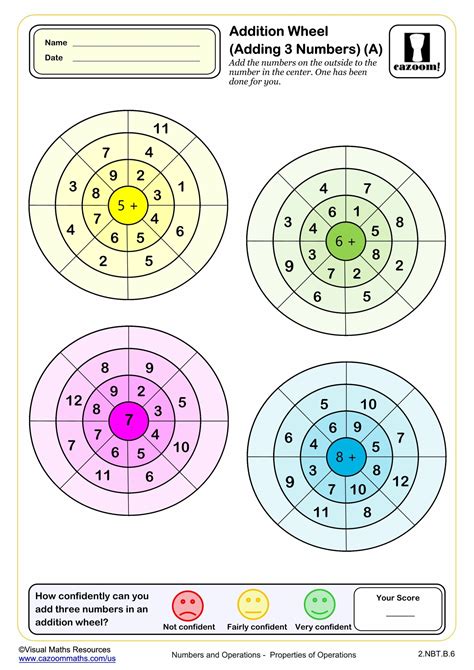 Addition Wheels Adding Three Numbers A Fun And Engaging 2nd Grade Math I Addition Worksheets