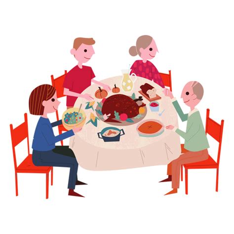Clipart Familie Beim Gemeinsamen Abendessen