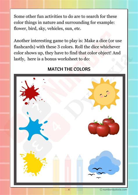 Printable Colors Lesson Plan [pdf Included] Number Dyslexia