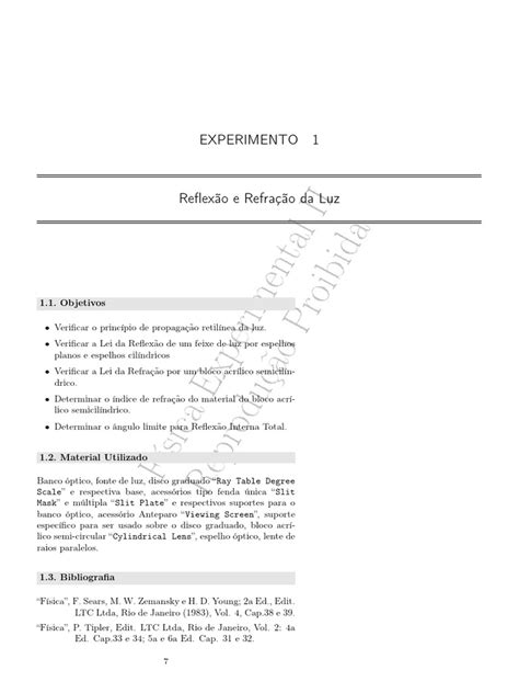 Apostilaexperimento1 Reflexaoerefracaodaluz
