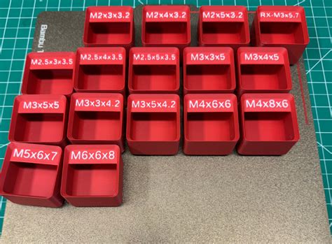 Gridfinity Bins For Heat Set Threaded Inserts By Longracks Labs