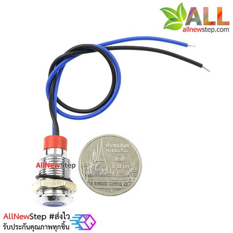 ไฟ Led สีน้ำเงิน แบบกันน้ำ 10mm ไฟเลี้ยง 3 6v Metal Indicator Led Waterproof Arduinoall ขาย