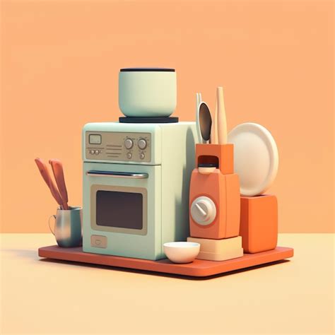 Premium Ai Image Cartoon Kitchen 3d