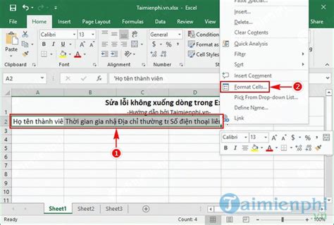 Sửa lỗi không xuống dòng trong Excel 2016 2013 2010 2007 2003