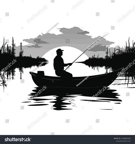 Fisherman Boat Silhouette