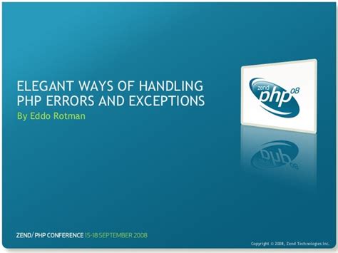 Elegant Ways Of Handling Php Errors And Exceptions