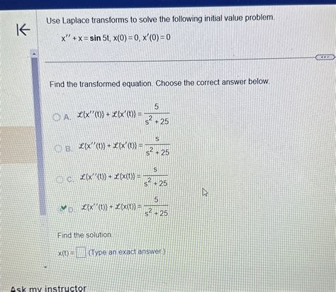 [solved] use laplace transforms to solve the following init