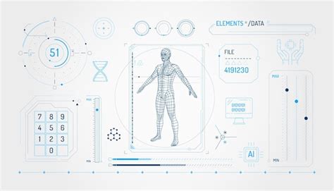 Dna 연구 및 디지털 기술에 대한 인포그래픽 요소 집합 프리미엄 벡터