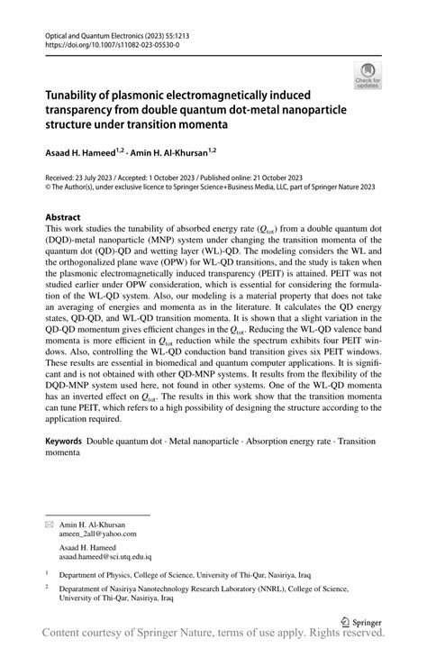 Tunability Of Plasmonic Electromagnetically Induced Transparency From Double Quantum Dot Metal
