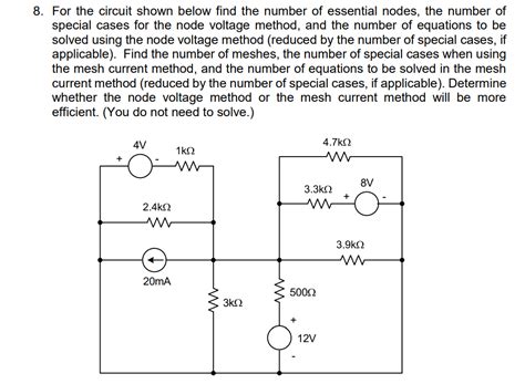 For The Circuit Shown Below Find The Number Of Chegg