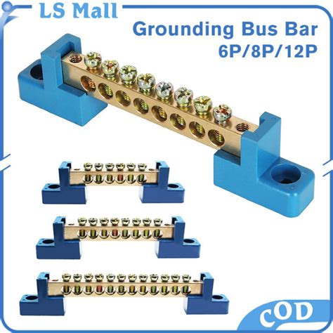 Terminal Bus Bar Terminal Brass Wire Screw Terminal 6 8 12 Hole Grounding Strip Bus Bar Block