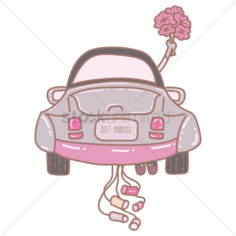 Auto Just Married Kleurplaat