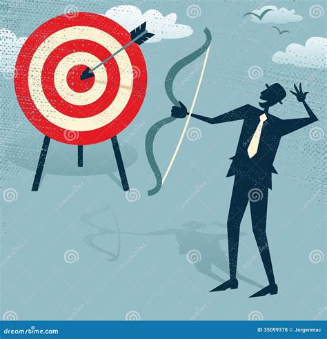 Abstract Businessman Hits The Sales Target Stock Vector Illustration